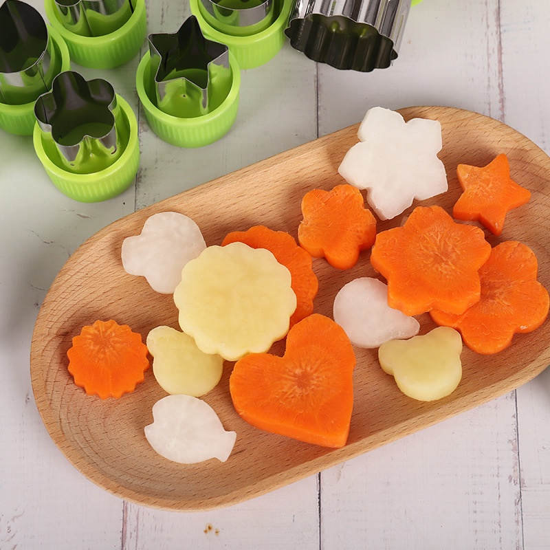 9/12 Pcs Vegetable Cutter Shapes Set fruit and Cookie Stamps Mold ...