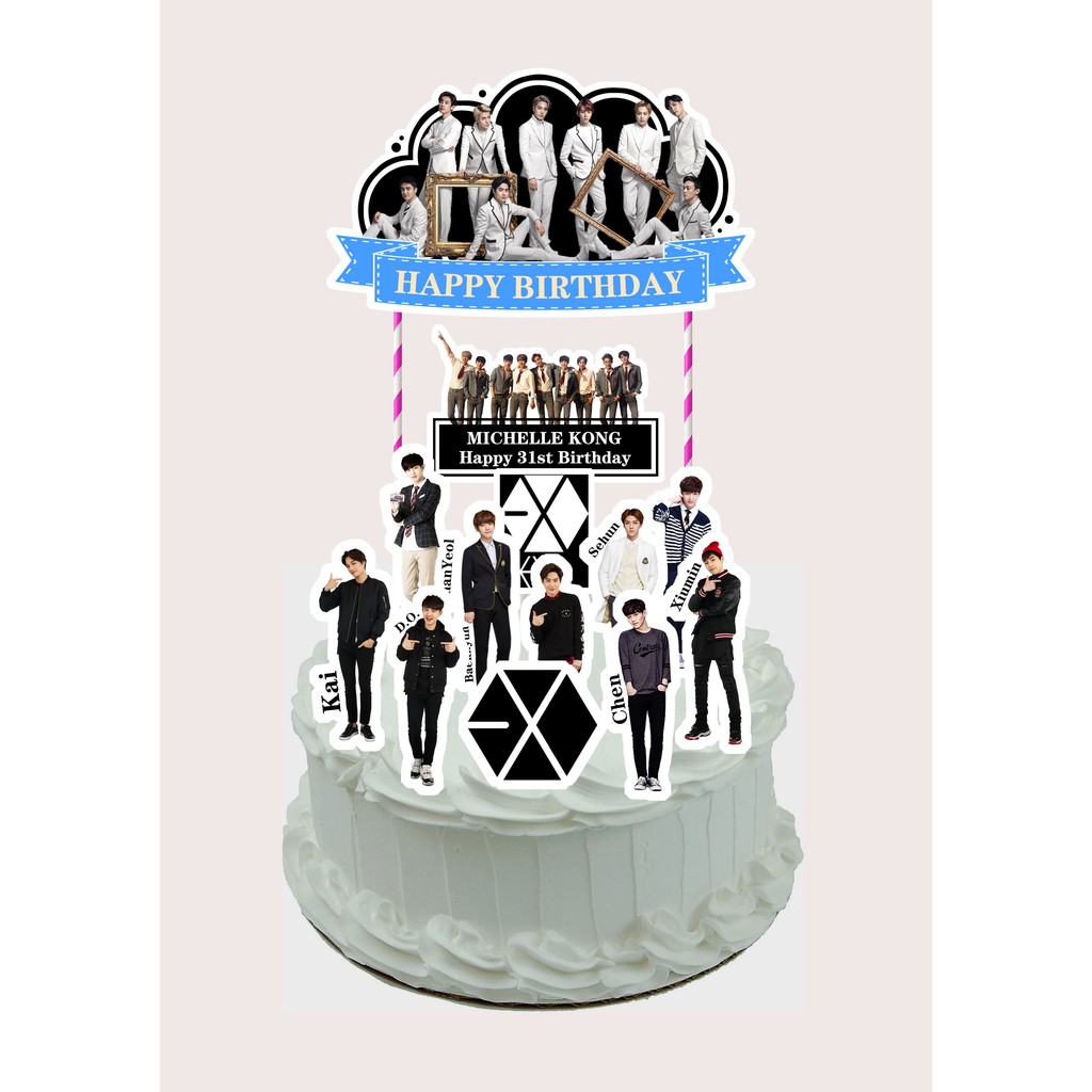 Kpop-Stars EXO Birthday Topper 韩流明星EXO生日插牌 | Shopee Malaysia