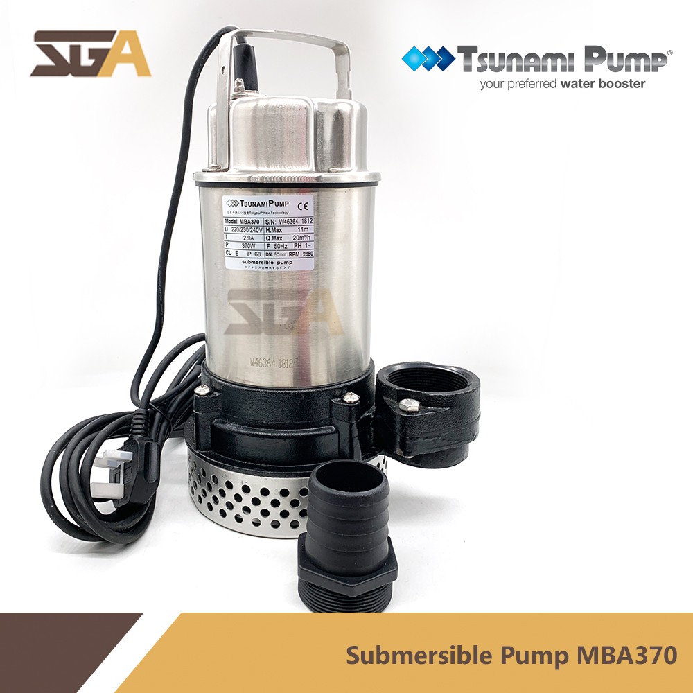 TSUNAMI PUMP MBA370 INDUSTRIAL SUBMERSIBLE SEWAGE PUMP DRAINAGE WITHOUT ...