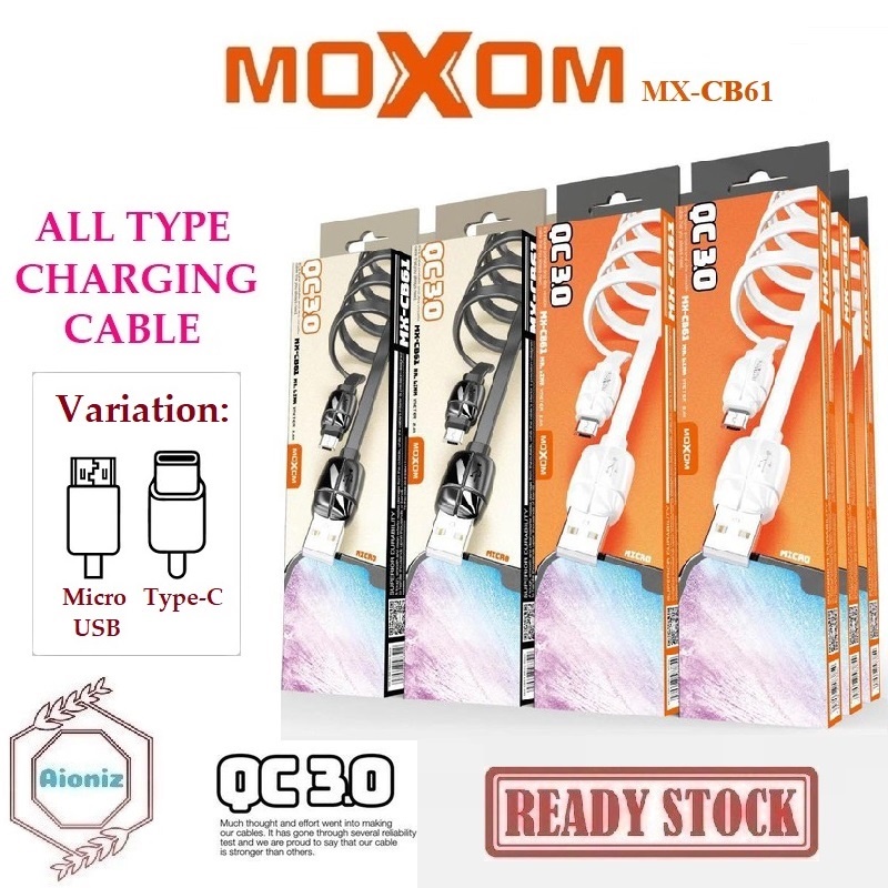 MOXOM MX-CB61 Charging Cable Micro USB/ Type-C QC3.0 Fast Charging ...