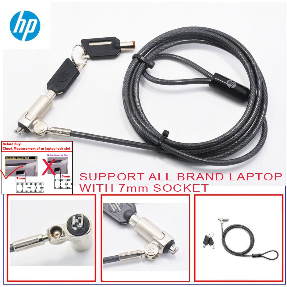 Original HP 7mm Ultraslim 703372-001 H4D73AA Keyed Essential cable ...