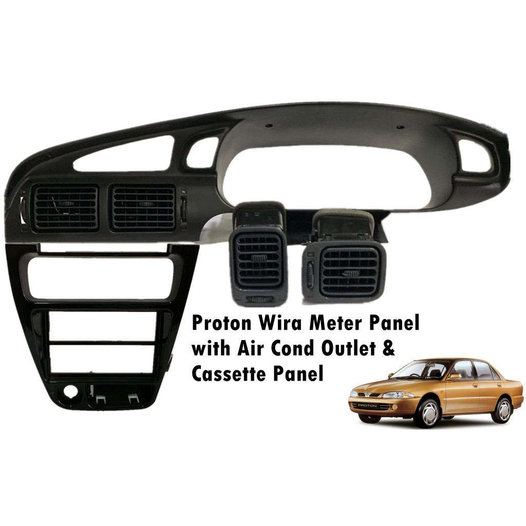 Proton Wira Meter Panel with Air Cond Outlet (Black Color) and Cassette ...