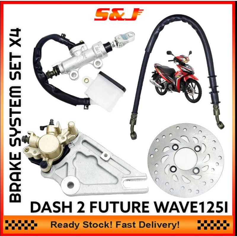 REAR BRAKE PUMP SYSTEM REAR CALIPER SET FUTURE DASH 2 FI WAVE125I ...