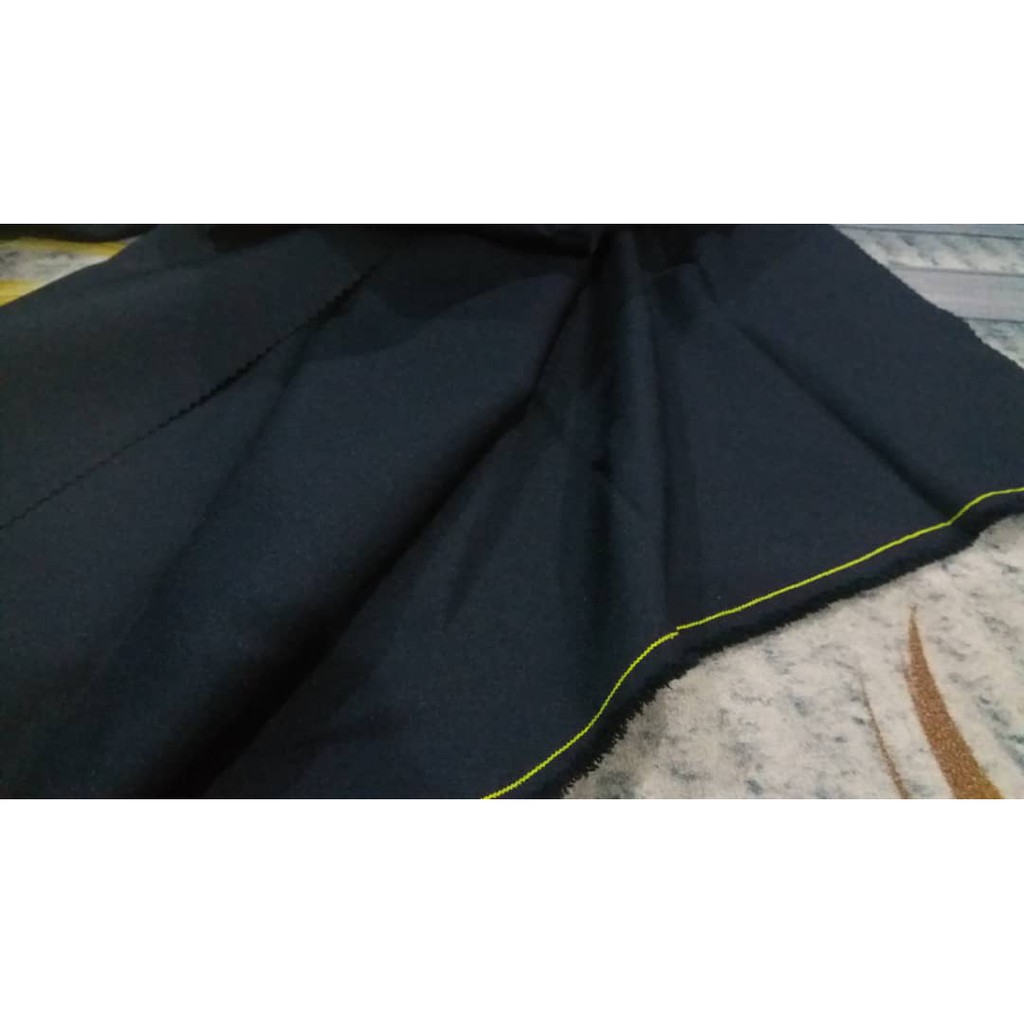 KAIN POLYSTER FABRIK UNIFORM /YELLOW LINE SELUAR SEKOLAH BLUE BLACK ...