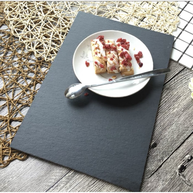 Rectangle Natural Rock Stone Plate Steak Plate Burger Plate Food Plate ...