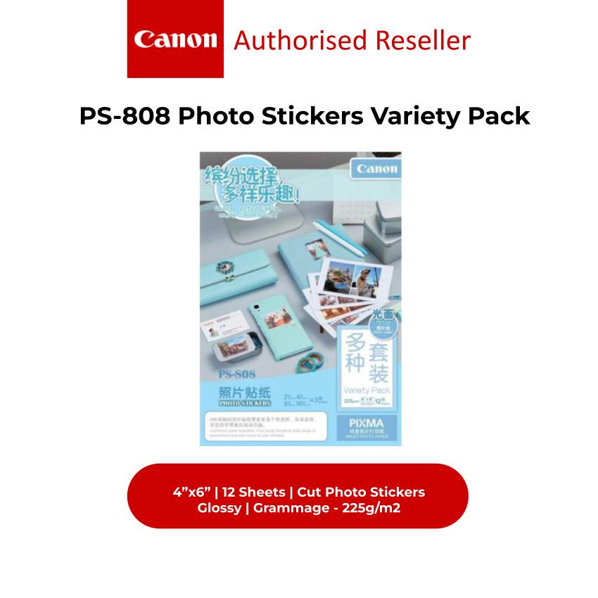 Canon PS-808 Photo Stickers Variety Pack 4 X 6 (12 Sheets) | Shopee ...