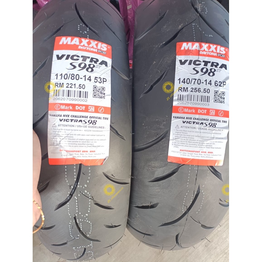 Tayar Tyre Tubeless Maxxis Victra S98 F1 Scooter Motorcyle | Shopee ...