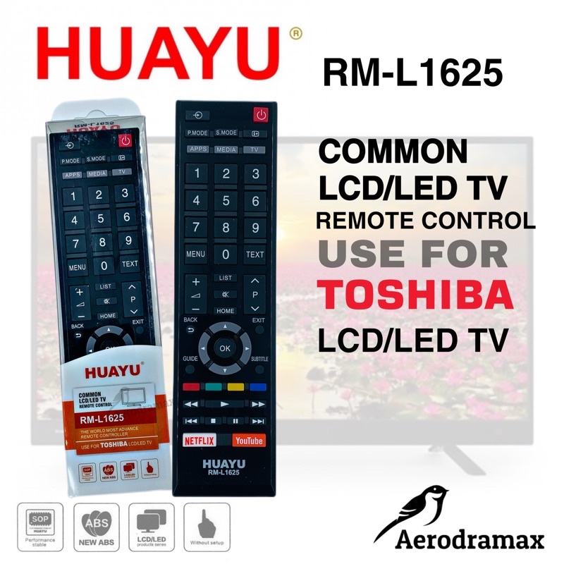 HUAYU RM-L1625 COMMON LCD/LED TV REMOTE CONTROL (FOR TOSHIBA) | Shopee Malaysia