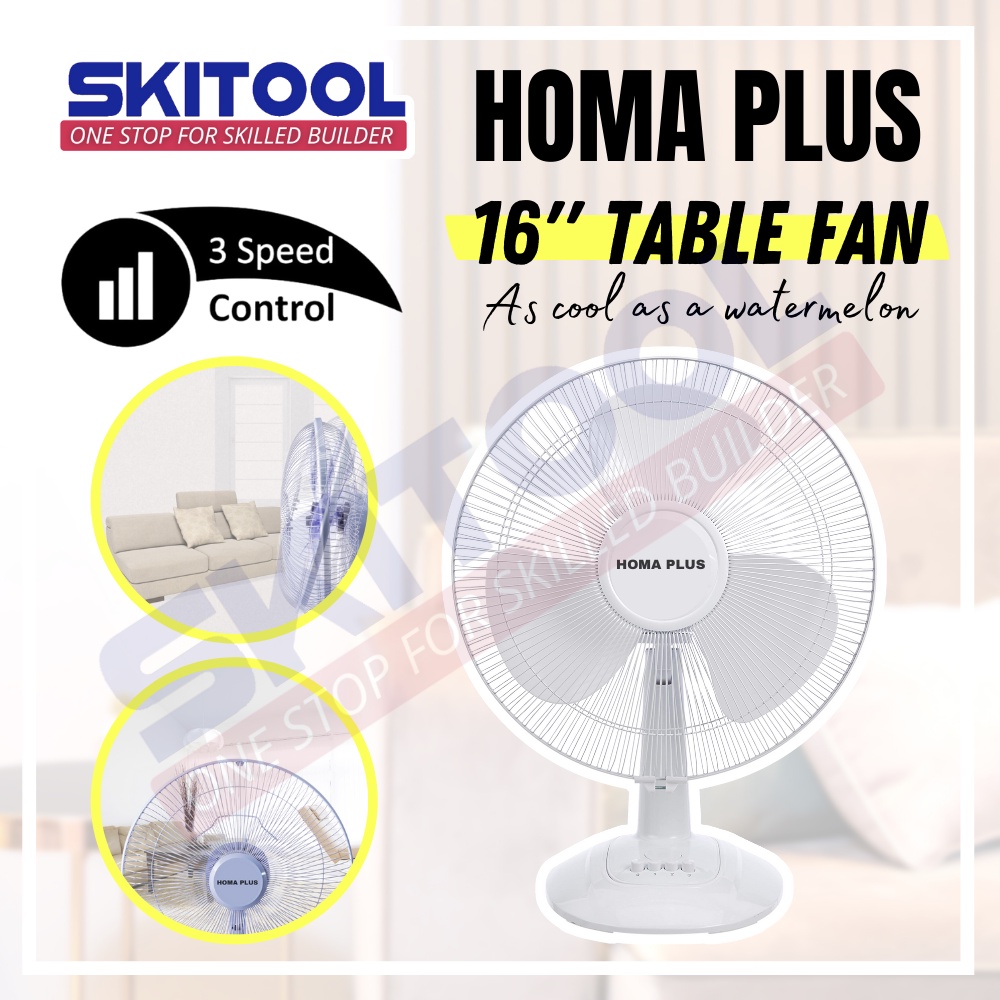 HOMA PLUS 16'' Electric Table Fan Model HMFT-40T16 60W 3 Speed Fan | Shopee Malaysia