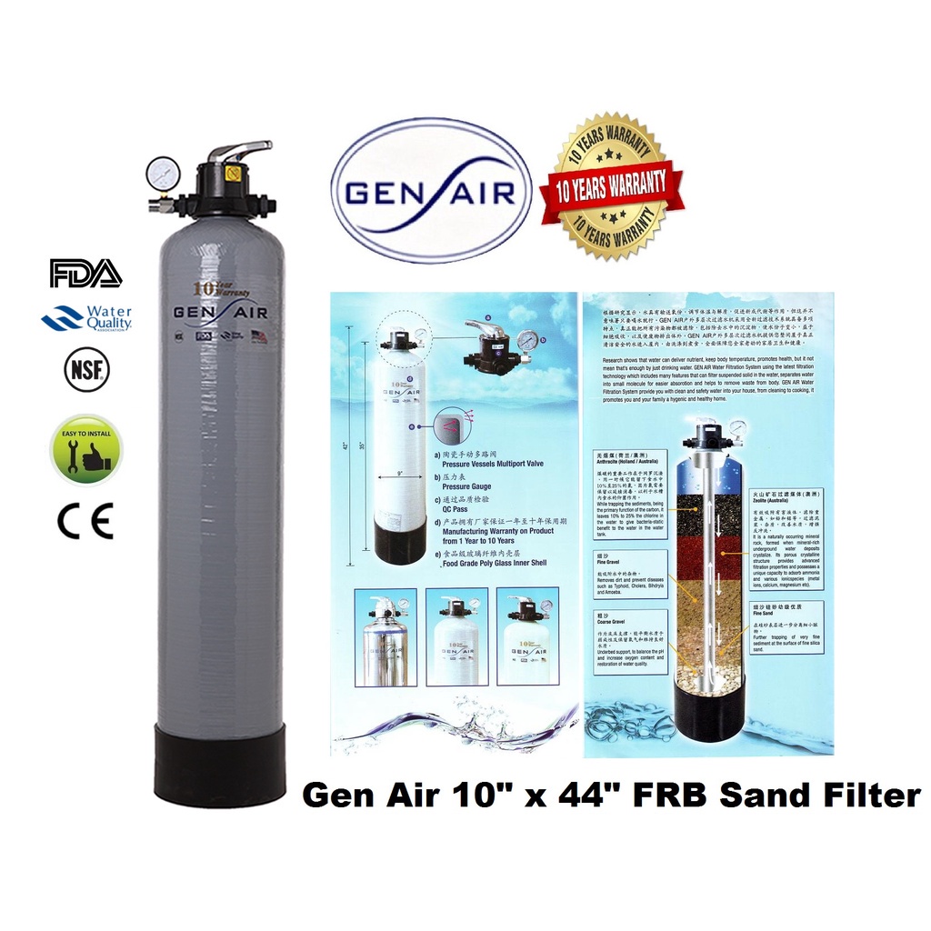 Gen Air 10inch x 44inch FRB Outdoor Master Water Filter System | Shopee ...