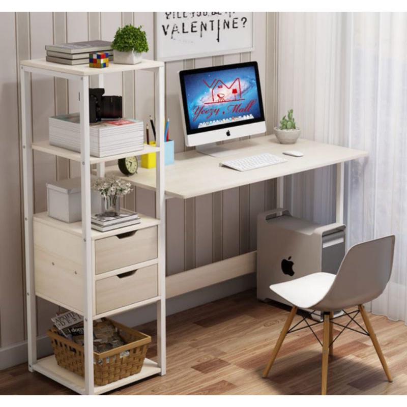 Yeezymall 120CM Office Table Computer Laptop Desk Study Table With Book ...