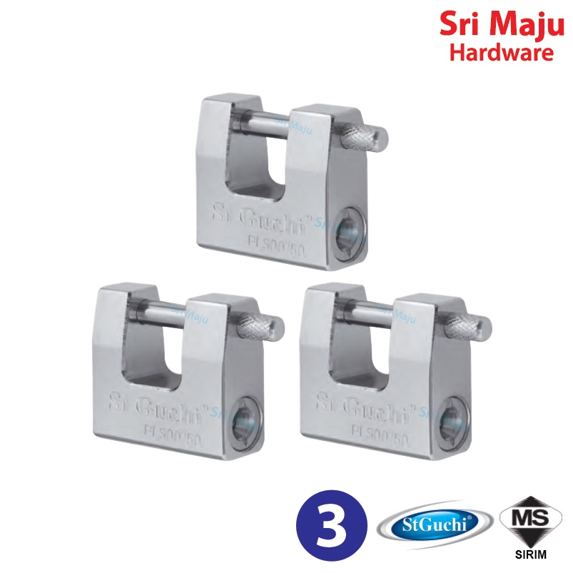 MAJU St Guchi SGPL 300 (3's) Heavy Duty Pad Lock Security Padlock 50mm ...