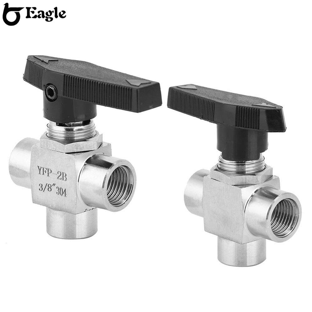 3 Way Ball Valve 304 Stainless Steel BSPP Female Thread Valve For Water ...