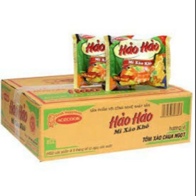 Carton of 30 packs of Sweet and Sour Hao Hao Dry Stir-Fried Noodles ...