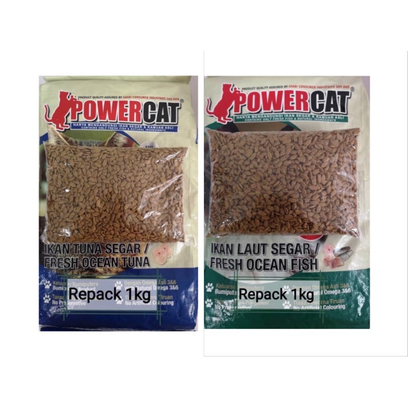 (READY STOCK) POWER CAT CAT FOOD (REPACK 1KG) / MAKANAN KUCING | Shopee ...