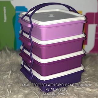 Tupperware Small Goody Box with Cariolier (Relaxing Purple) | Shopee ...