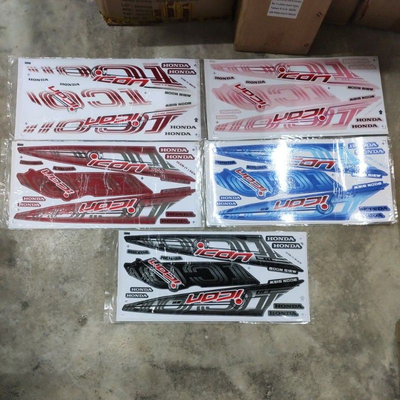 Stiker sticker body stripe cover set honda icon scooter | Shopee Malaysia