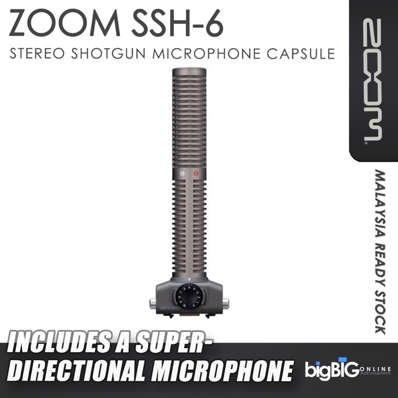 Zoom SSH-6 Stereo Shotgun Microphone Capsule for H5, H6, U-44 and Q8n ...
