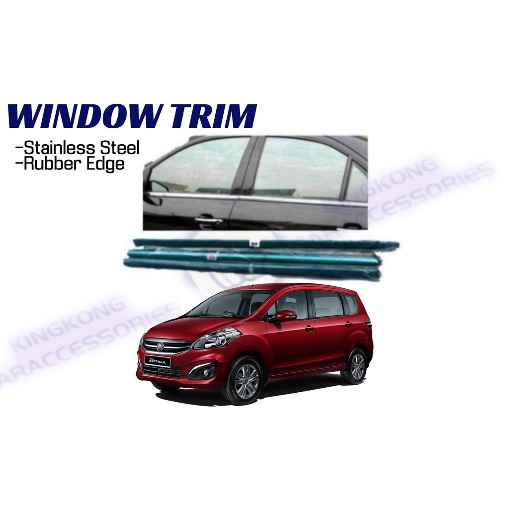 Proton Ertiga Window Trim Chrome Lining / Door Belt Moulding Stainless ...