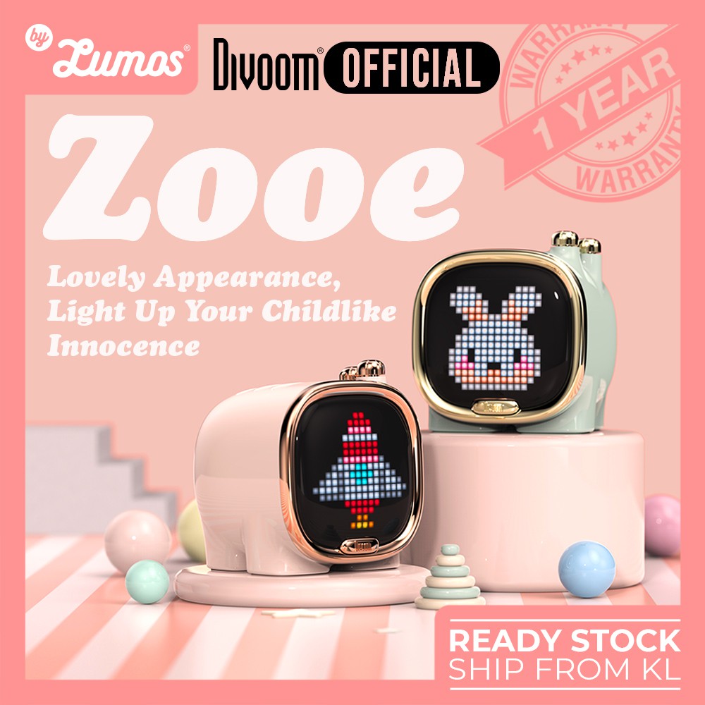 [READY STOCK] Divoom ZOOE LED Screen Pixel Display Portable Bluetooth ...
