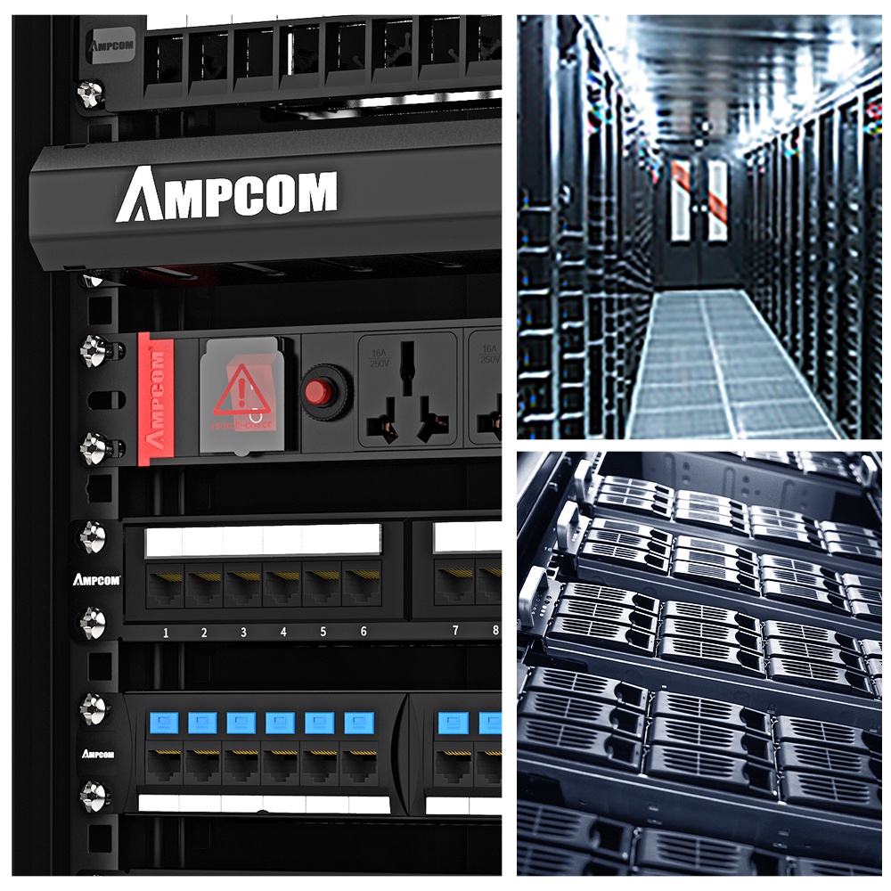 AMPCOM M6 x 16mm Rack Mount Cage Nuts, Screws And Washers For Rack ...