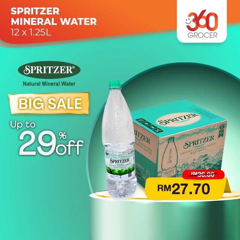 SPRITZER NATURAL MINERAL WATER - 12 X 1.25L | Shopee Malaysia