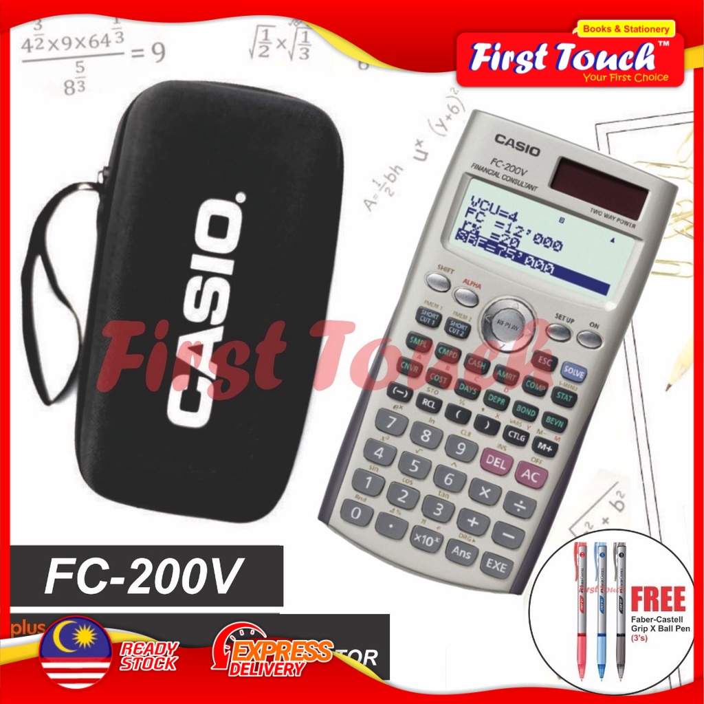 Casio Financial Calculator FC-200V2 School Office Calculator | Shopee ...
