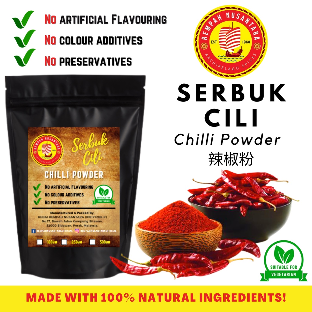Serbuk Cili / Chilli Powder / 辣椒粉 100g - [REMPAH NUSANTARA] | Shopee ...