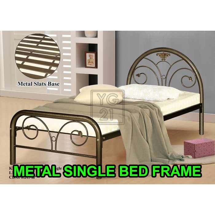 Modern Stylish Single Bed Frame/ Katil Besi Kayu Single Size / Bedroom ...