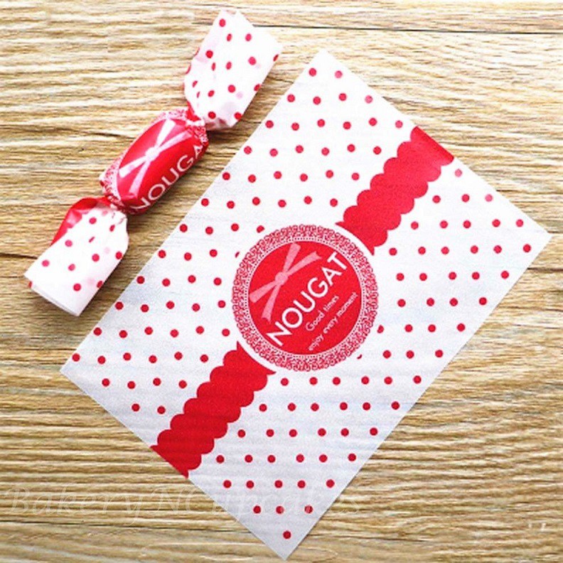 50 pcs Red Ribbon Nougat Paper Wrapper Kertas Nougat 牛扎糖精美包装纸 | Shopee ...