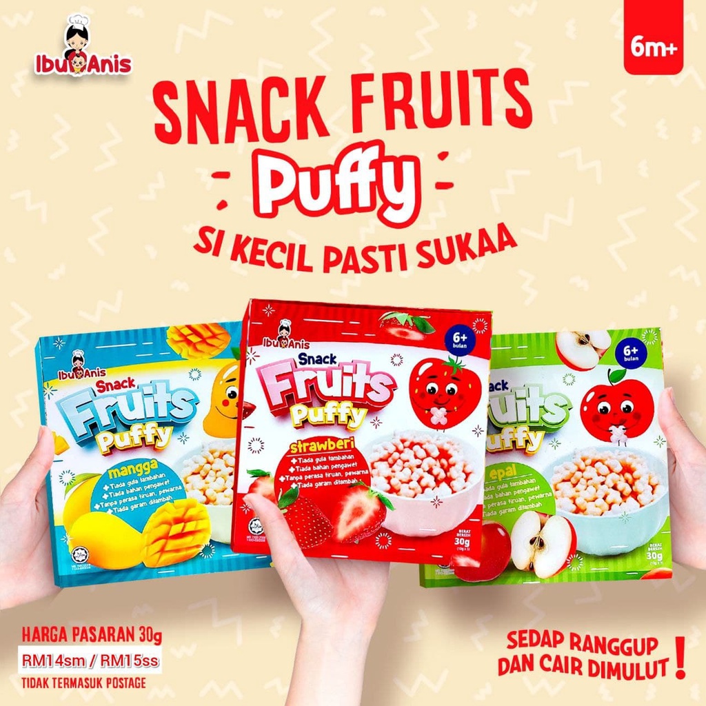 snek atau kudapan Anak kecil - puff buah untuk bayi seawal usia 6 bulan ...