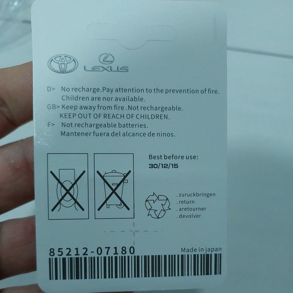 Battery Lithium CR2032 for Toyota Vios Push Start Remote Car Key ...