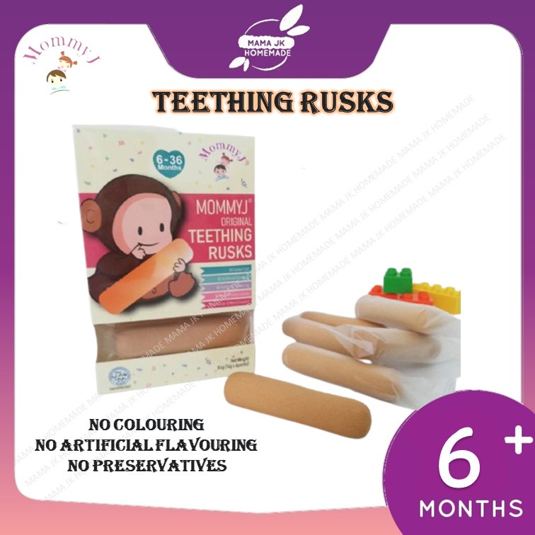 MommyJ Baby Kids Toddler Hard Original Teething Rusks Biscuit 6m+ (14g ...