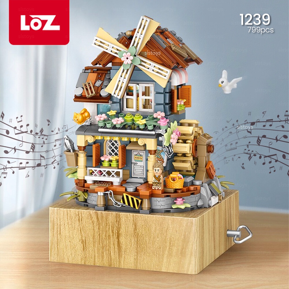 LOZ IDEAS Mini Block 1239 Windmill House Music Box Building Blocks ...