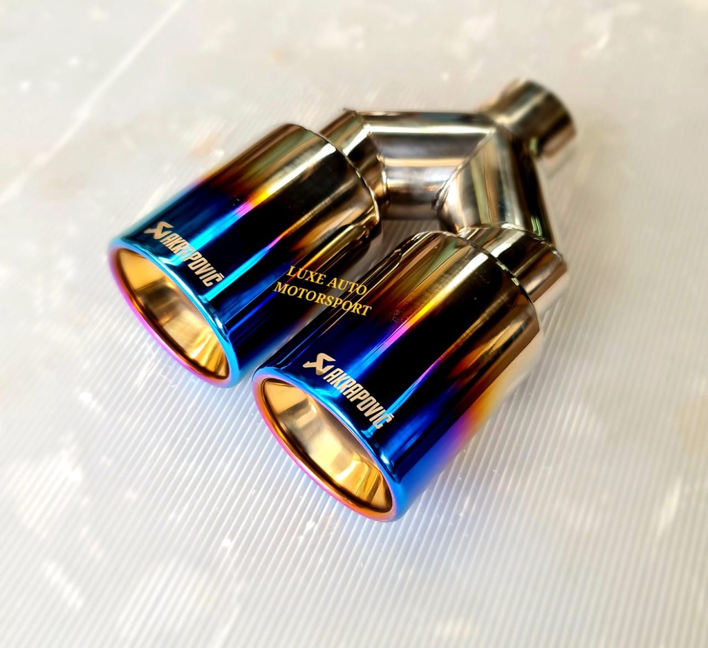 100% High Quality Akrapovic Car Exhaust Twin Tip Tail Pipe (Titanium ...