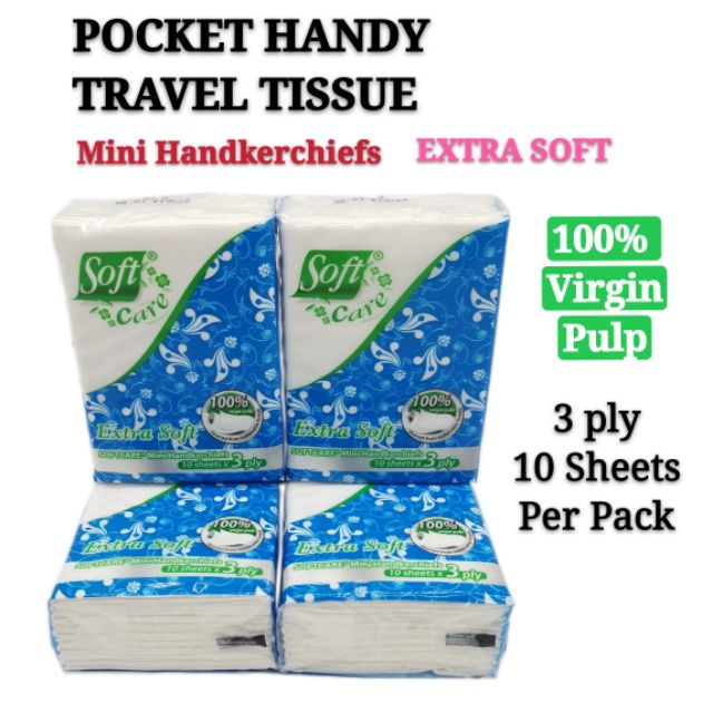 EXTRA SOFT Fine Pocket Hanky Travel Tissue/Mini Handkerchiefs/ Premium ...