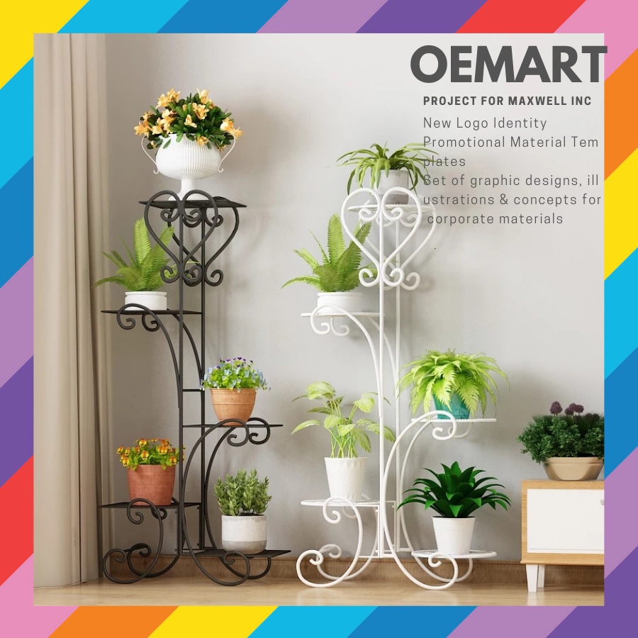 🌸 Ready Stock 🌸 European Wrought Iron Flower Shelf Indoor Plant Stand ...