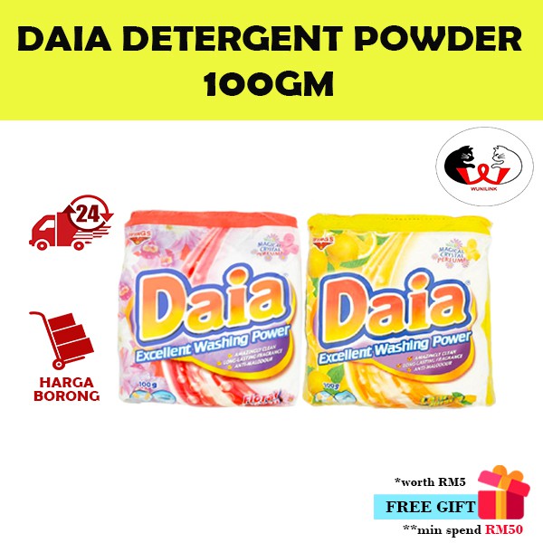 DAIA Excellent Washing Power Detergent Powder [100GM] (Lemon / Floral ...