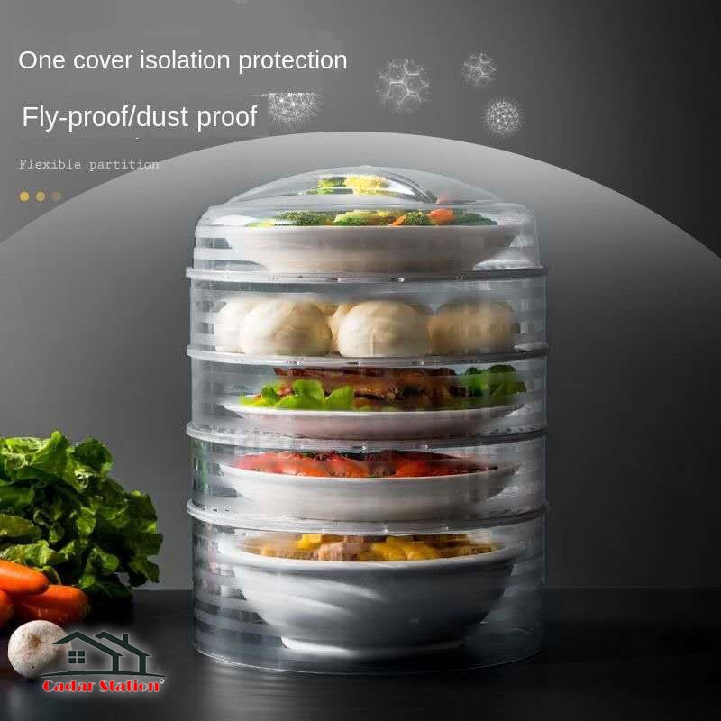 Dining Table Food Cover Dish Leftovers Storage Transparent Fly-Proof ...