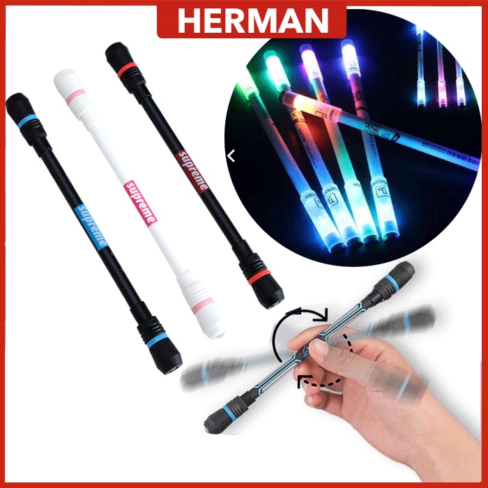 Herman LED Pen Spinning Random Color Creative Release Pressure Plastic ...