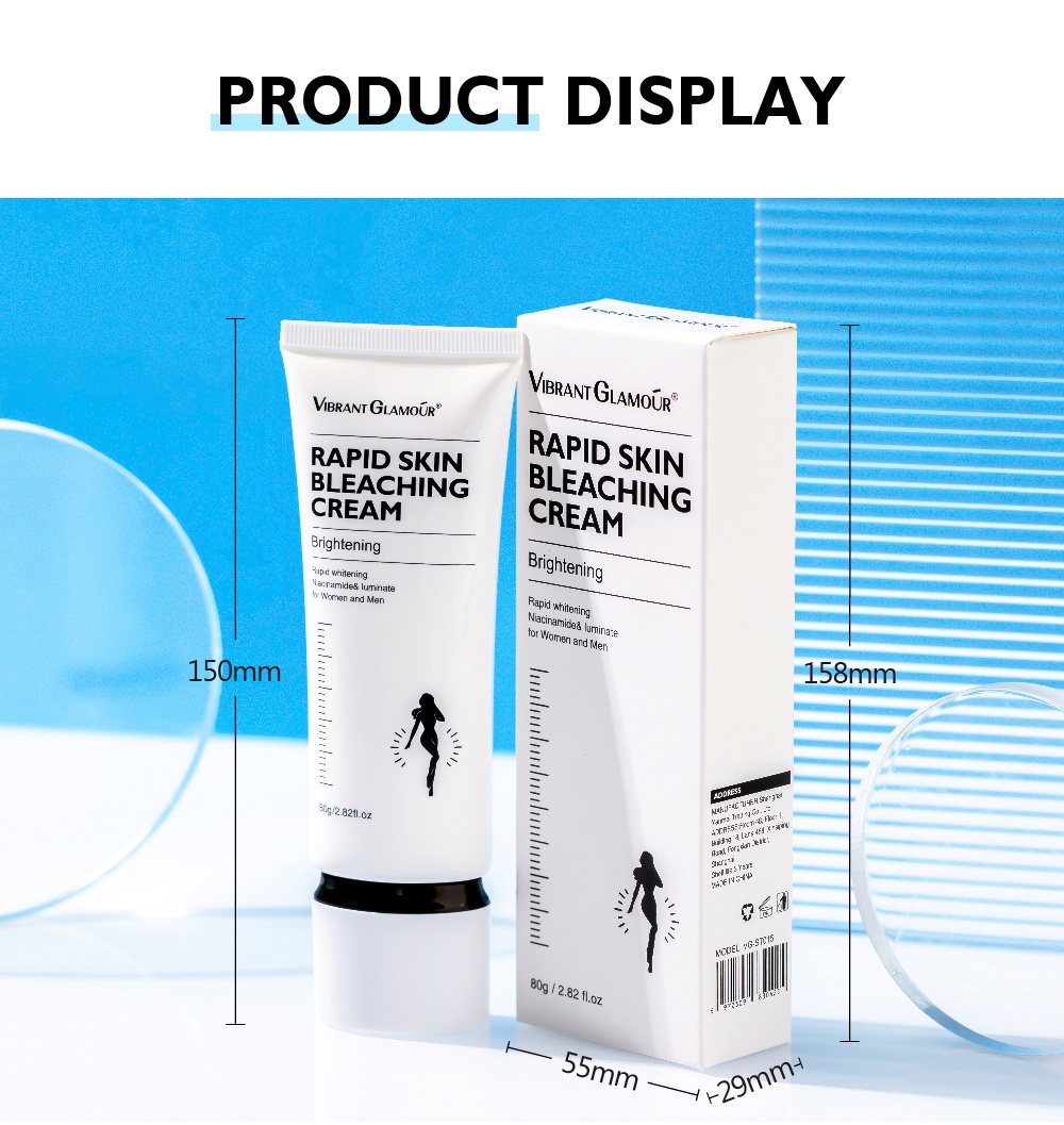VIBRANT GLAMOUR Whitening Cream Rapid Skin Bleaching Cream Moisturizing 10% Niacinamide ...