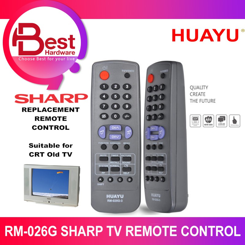 BEST HARDWARE - SHARP TV REMOTE CONTROL CRT TV REPLACEMENT HUAYU (RM-026G) | Shopee Malaysia