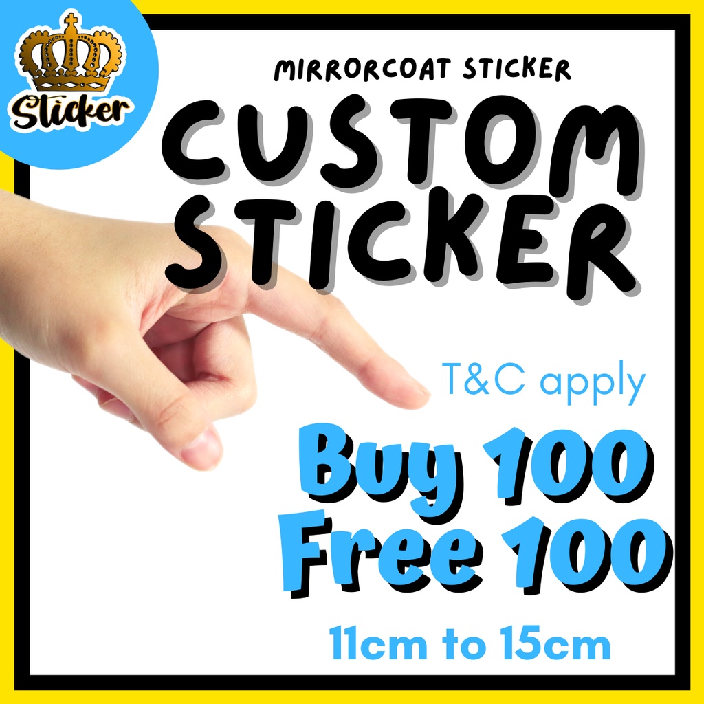 Custom Mirrorcoat Sticker Label Printing **New Store Opening Promotion ...