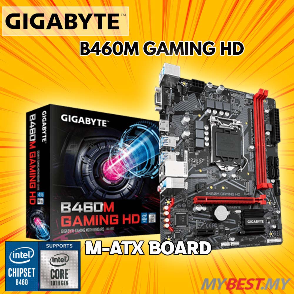 GIGABYTE B460M GAMING HD MOTHERBOARD INTEL B460 CHIPSET | Shopee Malaysia
