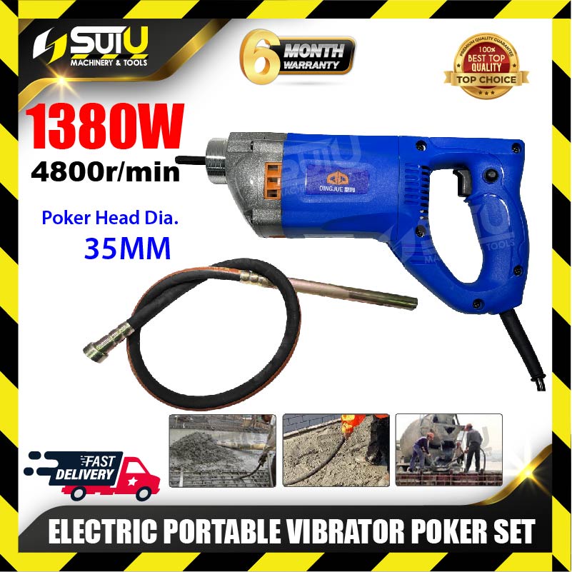 35MM Electric Portable Concrete Vibrator Poker Set 1380W 4800RPM ...