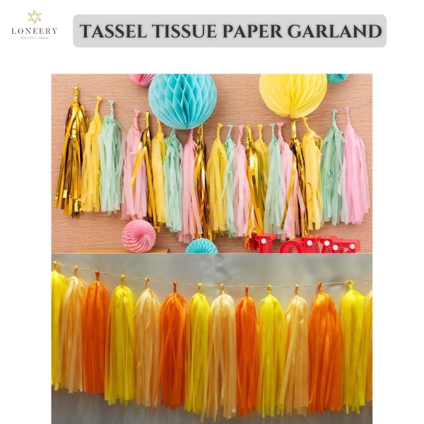 Paper Tissue Tassel Garland | Banting Party Balloon Banner Wedding ...