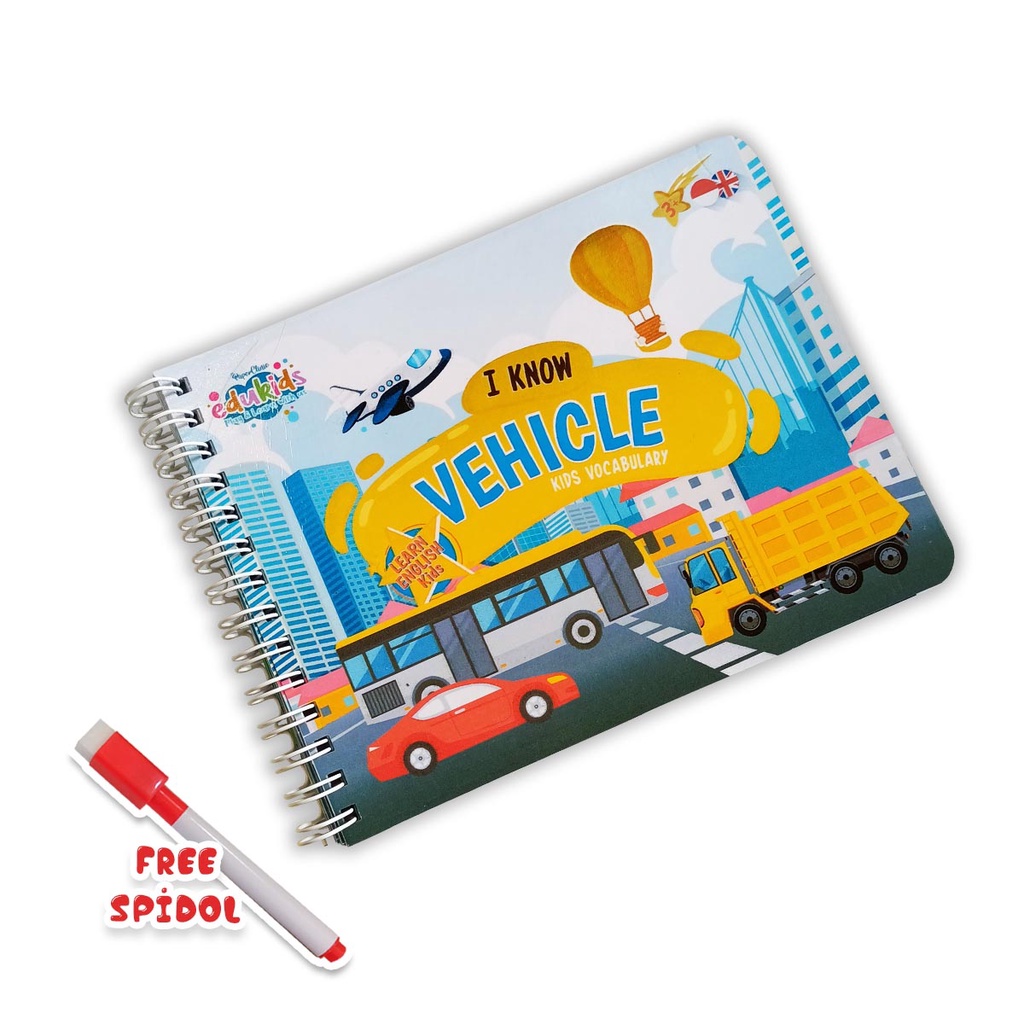 Children's Books Learn To Know Vehicles mini book flash card wipe and ...