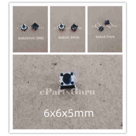 Tactile Tact Push Button Micro Switch 6x6x5h mm 6x6x4.3h mm | Shopee ...