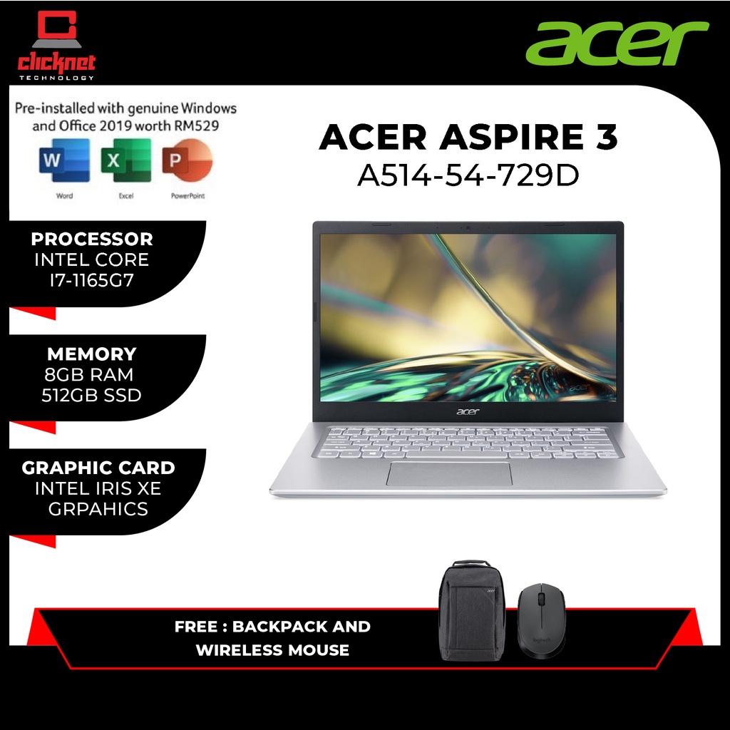 Acer Aspire 5 A514-54-729D FHD Laptop Safari Gold (14”) i7-1165G7 ...
