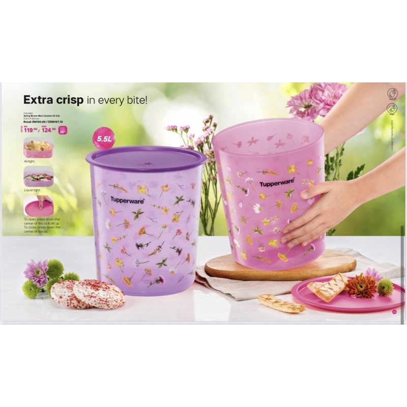 Tupperware Spring Bloom Maxi Canister 5.3L | Shopee Malaysia